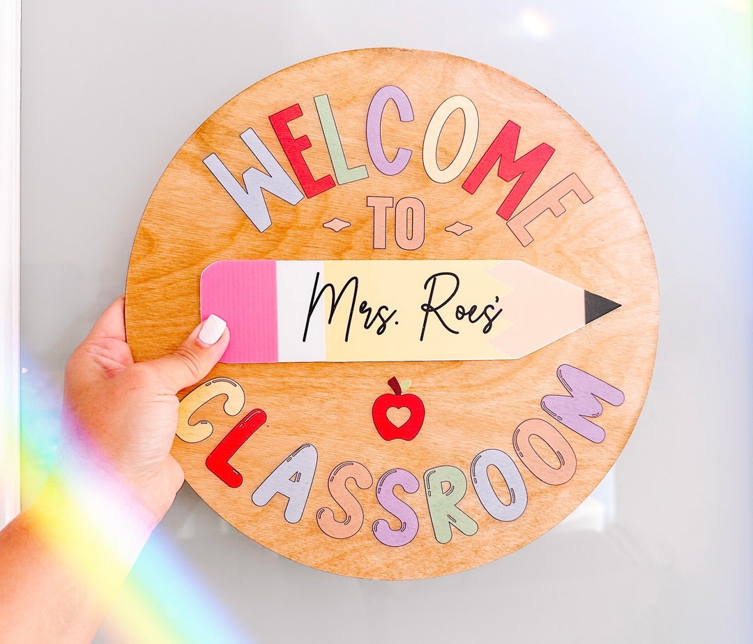 Teacher Door Sign, Teacher Door Hanger, Classroom Door Sign, Custom ...