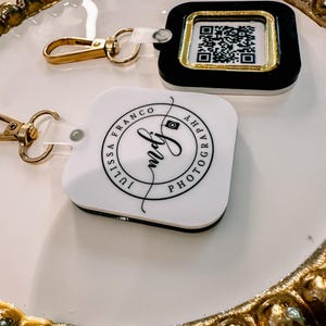 QR Code and Logo Keychain, Custom Logo Keychain, Instagram , Name ...