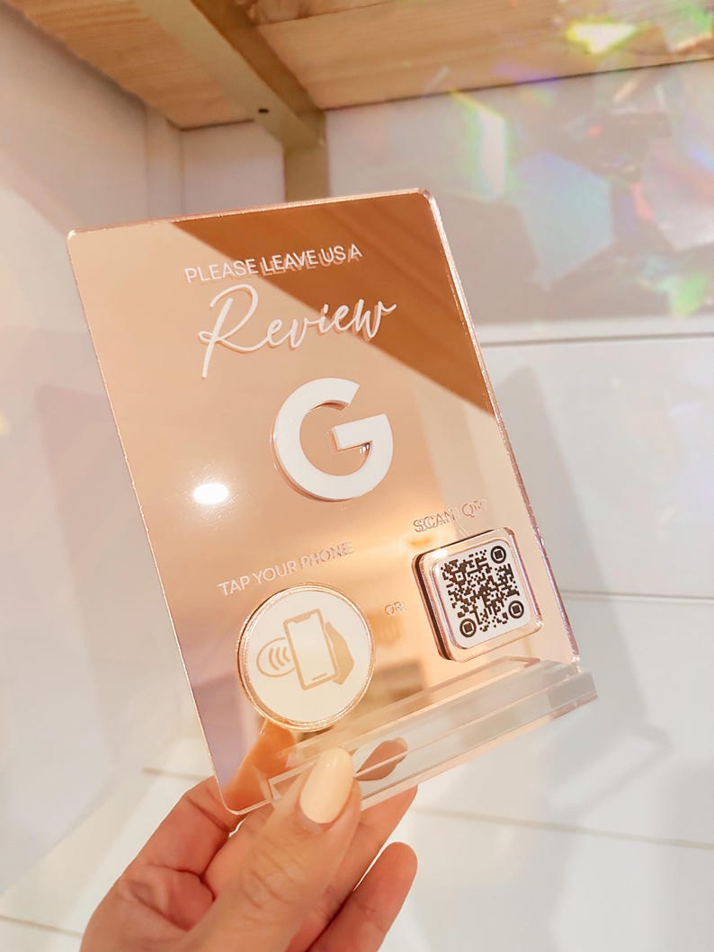 New Google Review or Instagram| NFC Plate for Business, SALON - Tap or ...