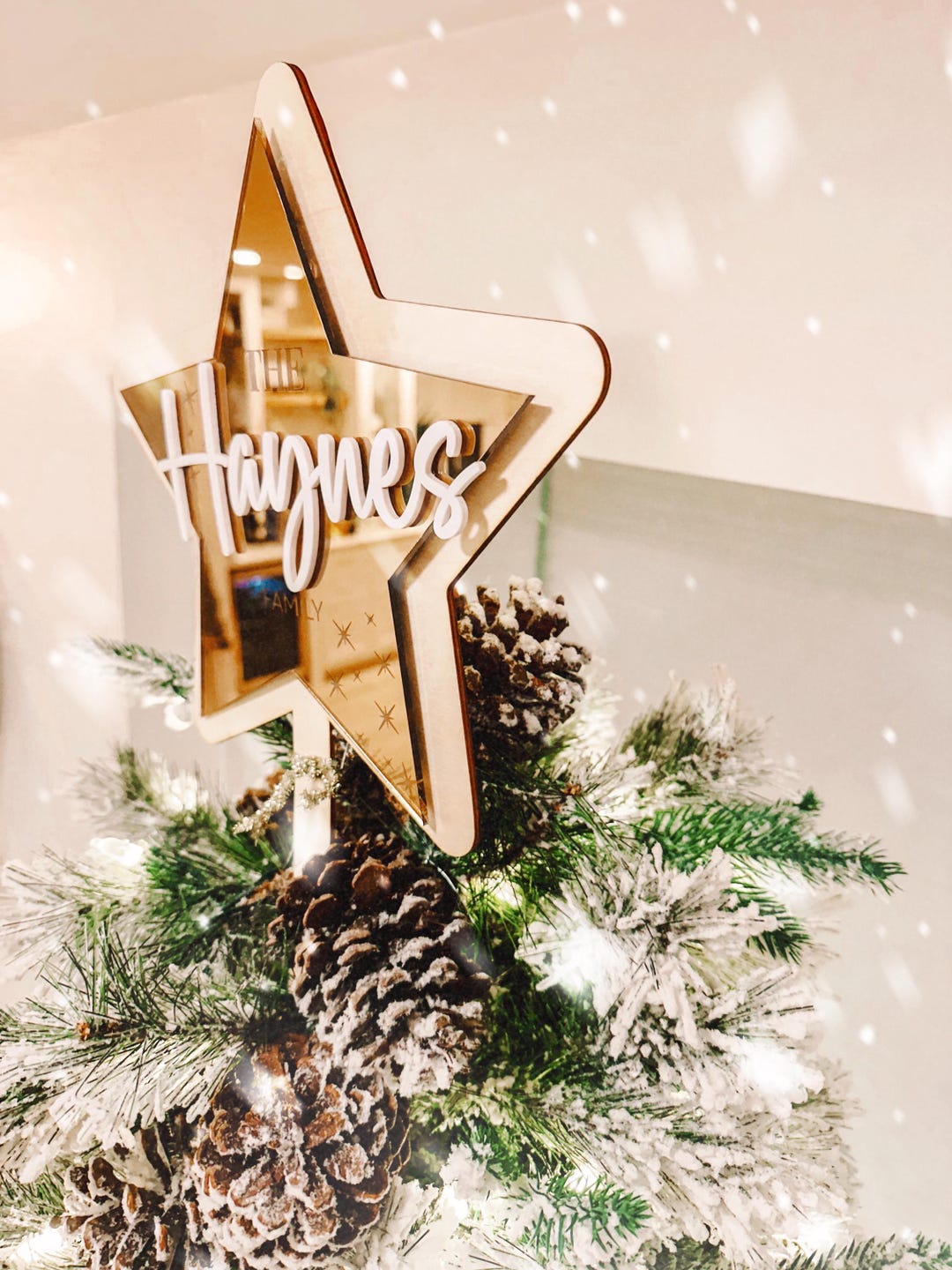 Personalized Tree Topper Star | Family Name Star for Christmas Tree - Etsy