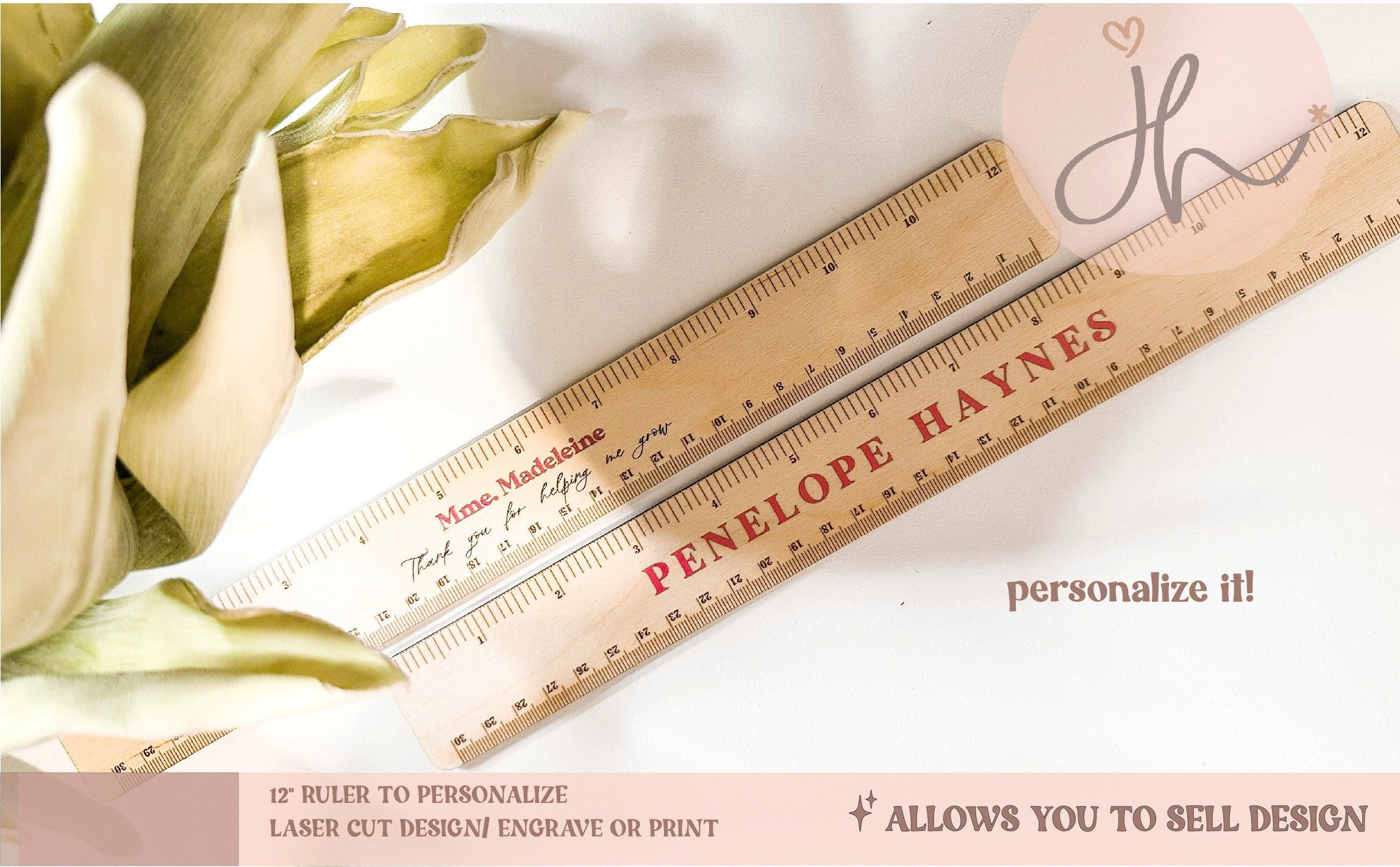 Ruler File - SVG, Glowforge Laser File, Teacher Appreciation, School ...