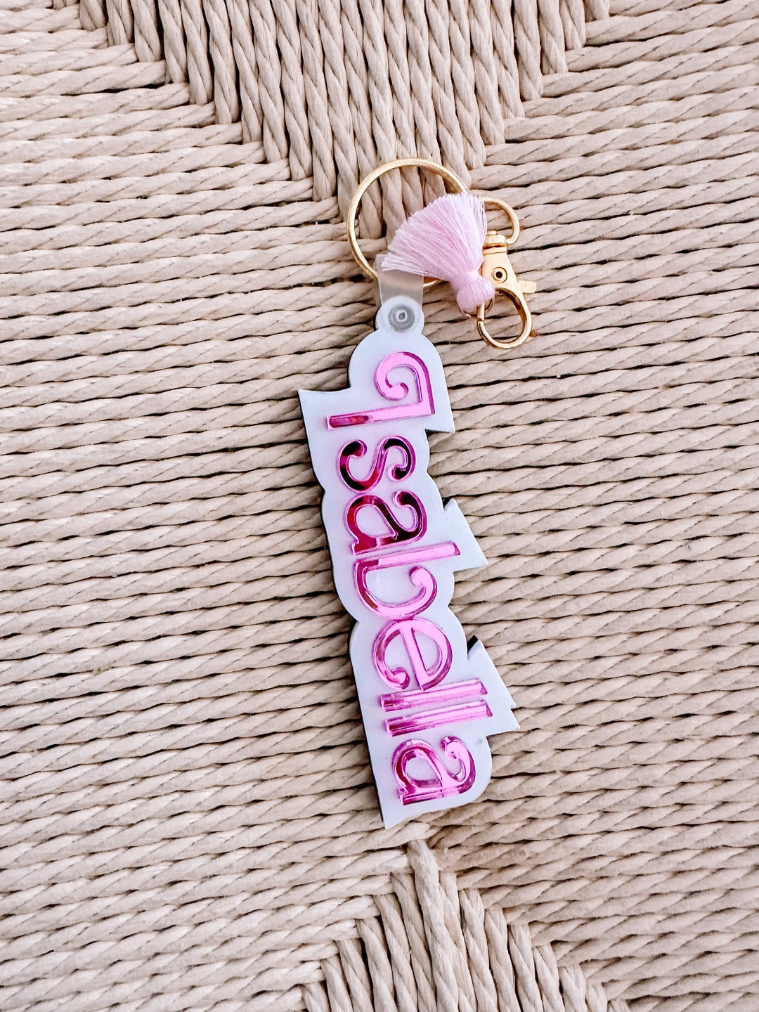 Retro Pink Doll Inspired Personalized Keychain Malibu Pink - Etsy