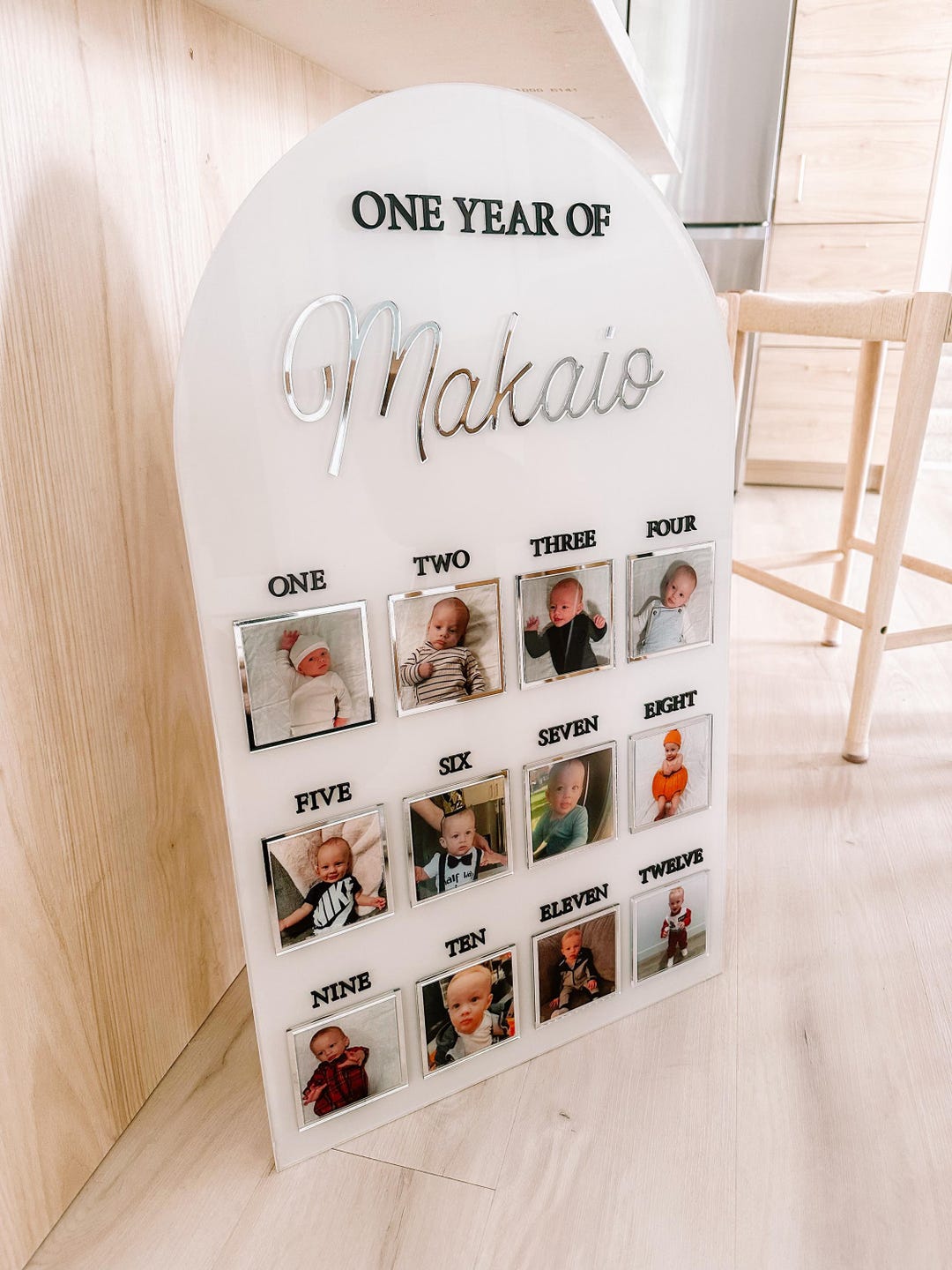 One Year of Photo Board, First Year Board, Baby's My First Year Sign ...