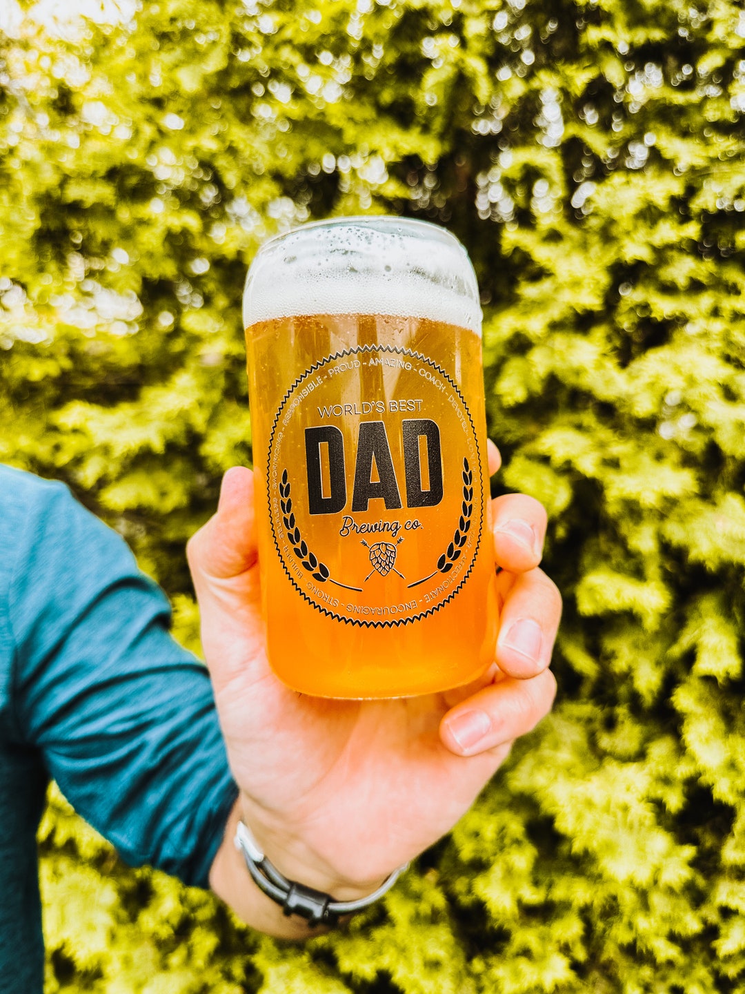 World’s Best Dad Brewing Co 16oz Beer Glass, Custom Beer Can Glass - Etsy