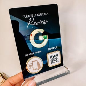 New Google Review or Instagram| NFC Plate for Business, SALON - Tap or ...