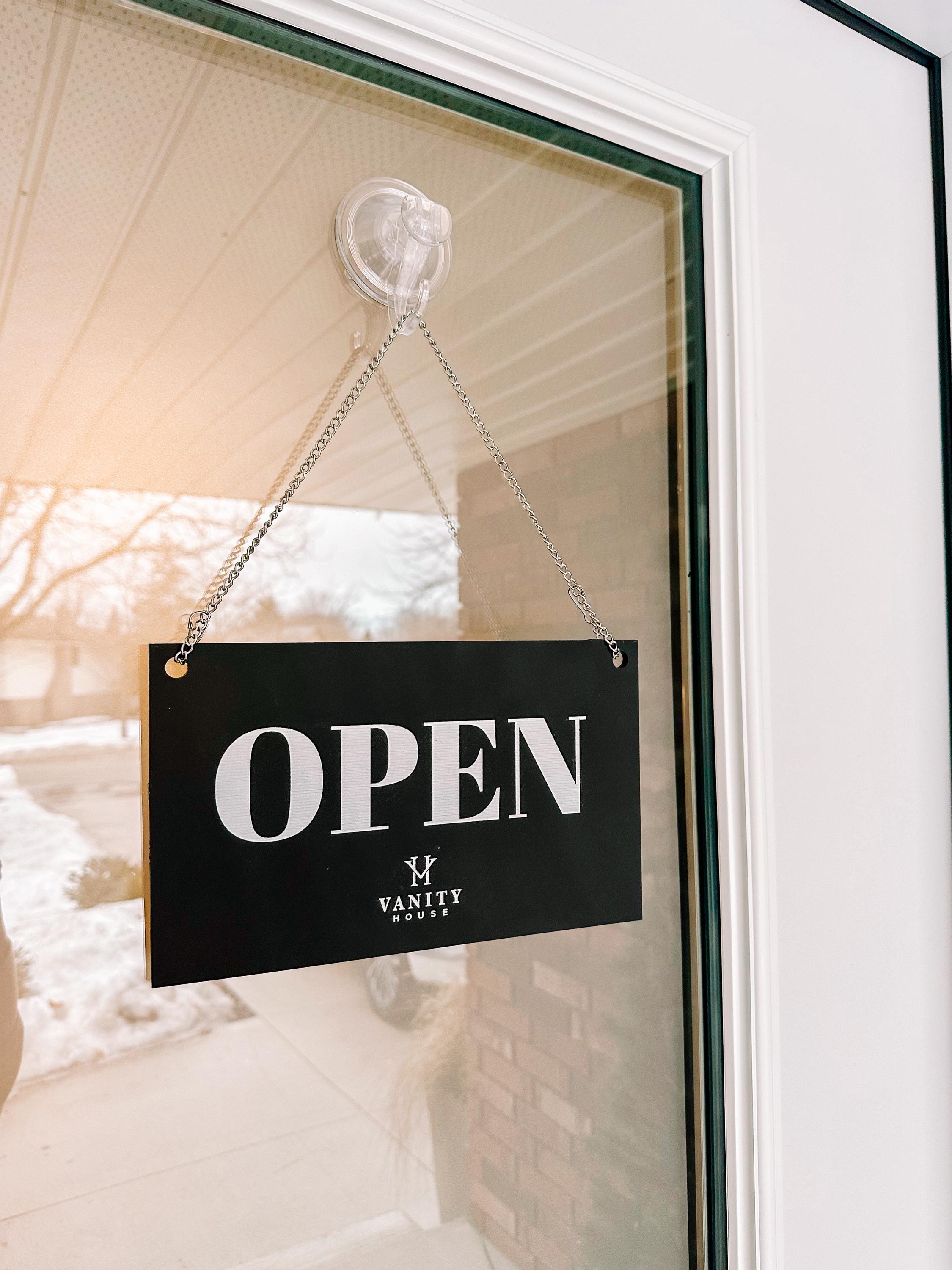 Open Closed Sign UV PRINTED Double Sided Business Signage Door Welcome ...