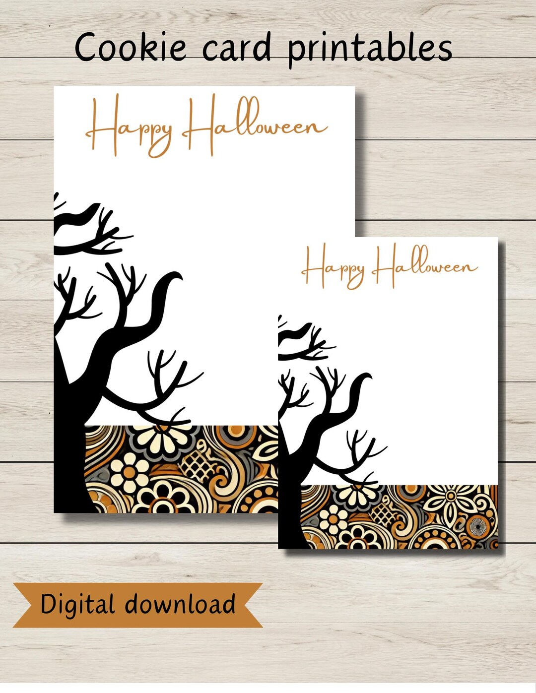Groovy Halloween Printable Cookie Card Backer Png Download 3.5 X 5 5x7 ...