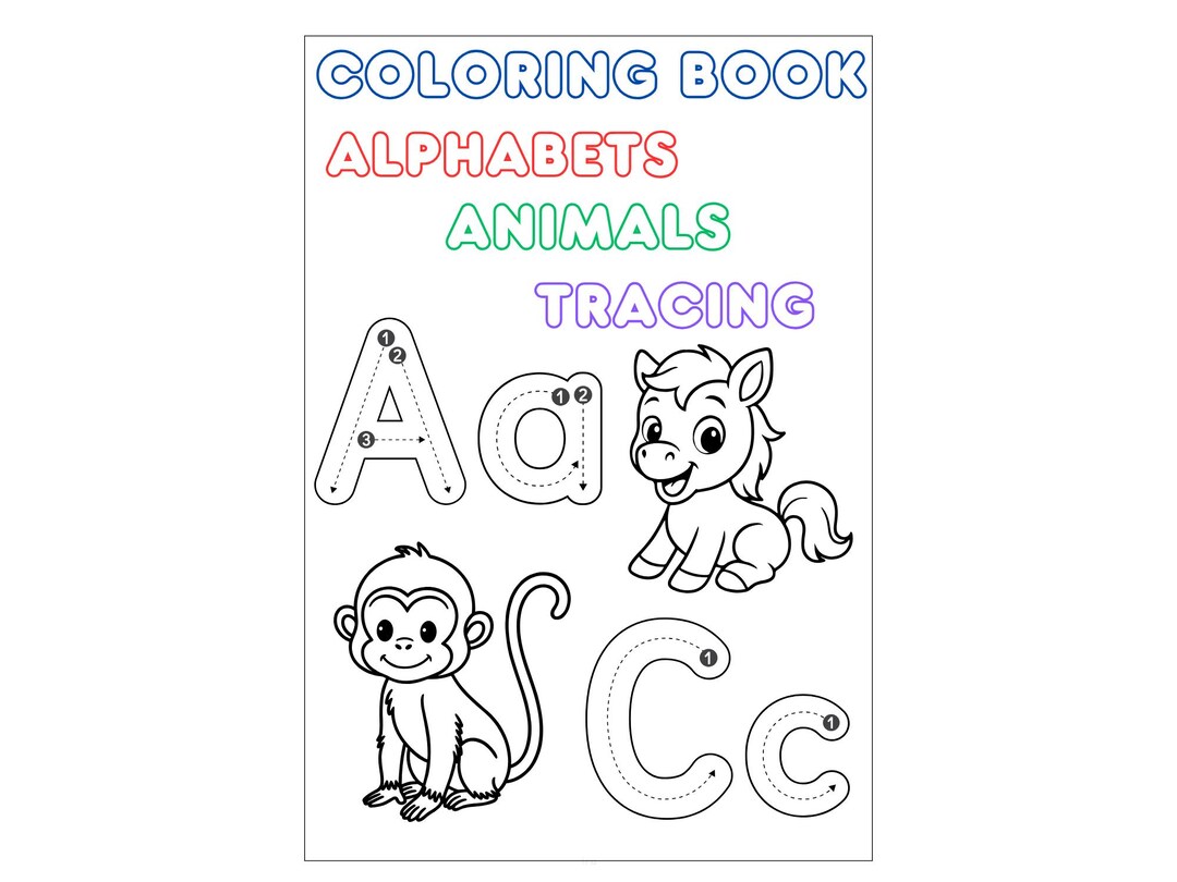 Animal Alphabet Coloring Book | Letter Tracing for Toddlers (PDF ...