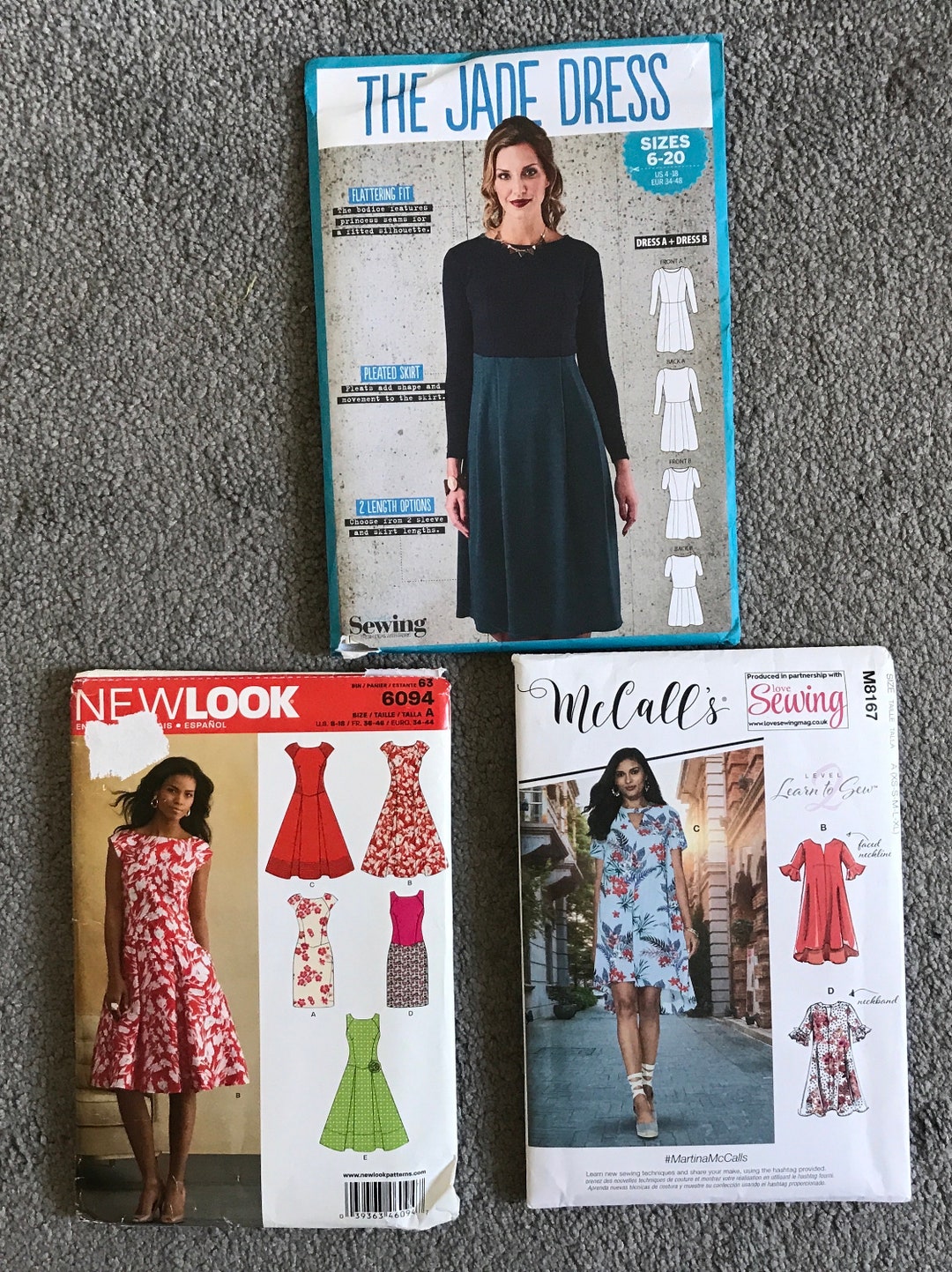 Sewing Patterns for 2 Different Styles of Dress. New Look and Mccalls ...