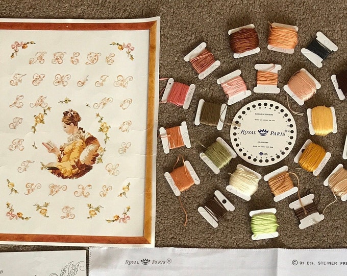 Floral Alphabet Sampler Embroidery Kit by Royal Paris. Design.35cm X ...