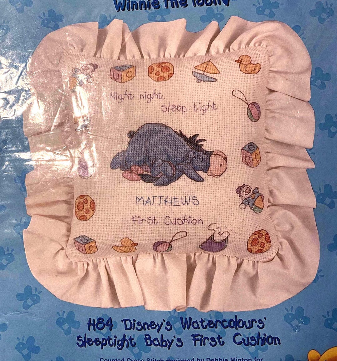 Winnie the Pooh Cross Stitch Cushion Kit, H84 ‘disneys Watercolours ...