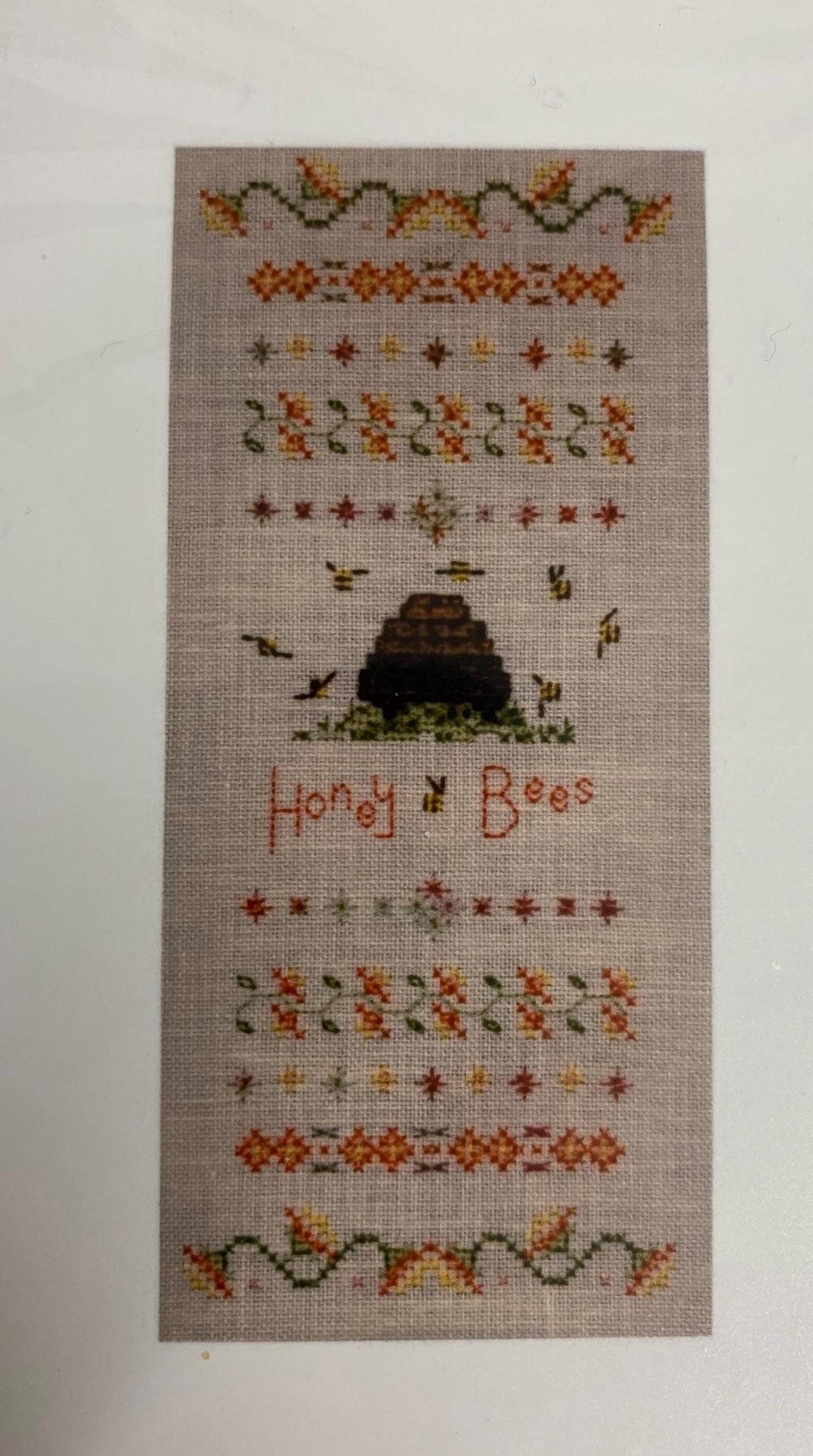 Honey Bees Cross Stitch Sampler Chart for Beginner (PDF Pattern) - Etsy