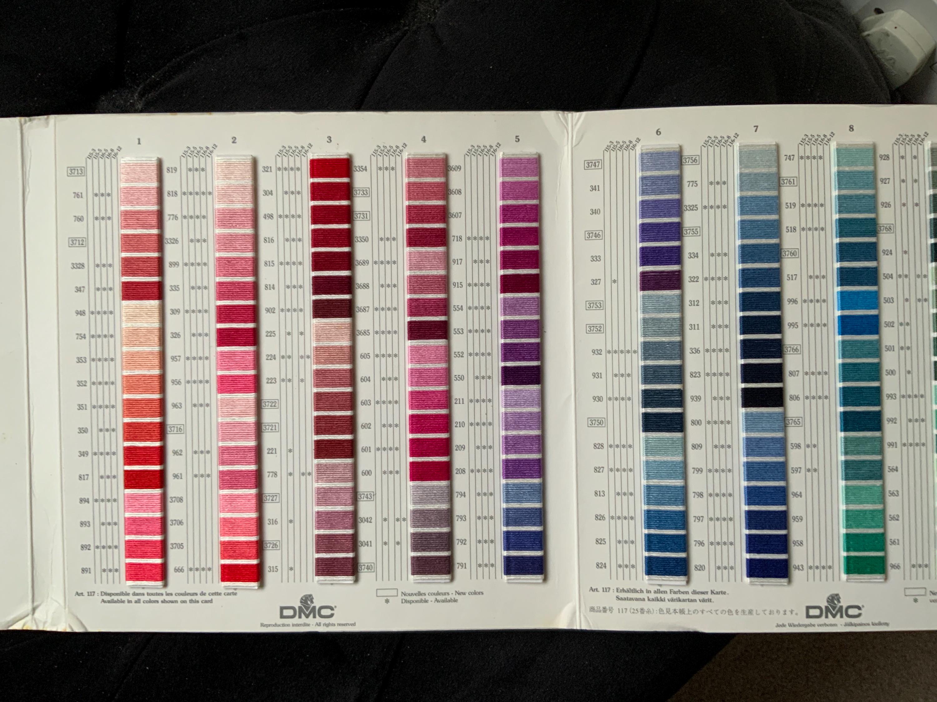 Vintage 1992 DMC Color Chart, Stranded Threads & Perle Cottons - Etsy