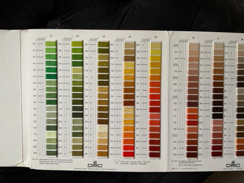 Vintage 1992 DMC Color Chart, Stranded Threads & Perle Cottons - Etsy ...
