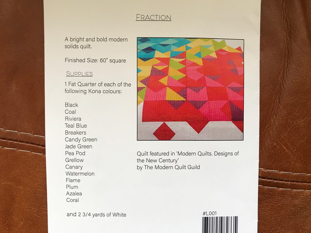 New Quilt Pattern Called fraction by Lou Orth. This is a Striking ...