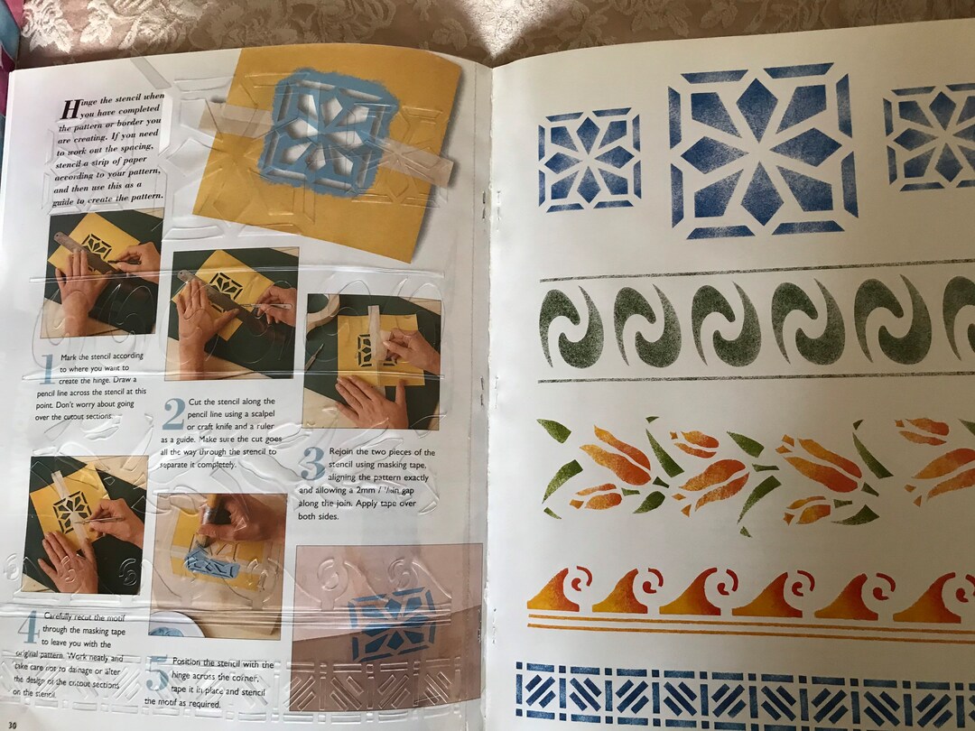 Stencilling Kit, and how To Book, Paints, Brushes and Over 30 Stencil ...