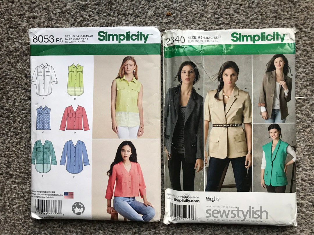 Two Sewing/dressmaking Patterns (simplicity) for Tops and Jackets ...