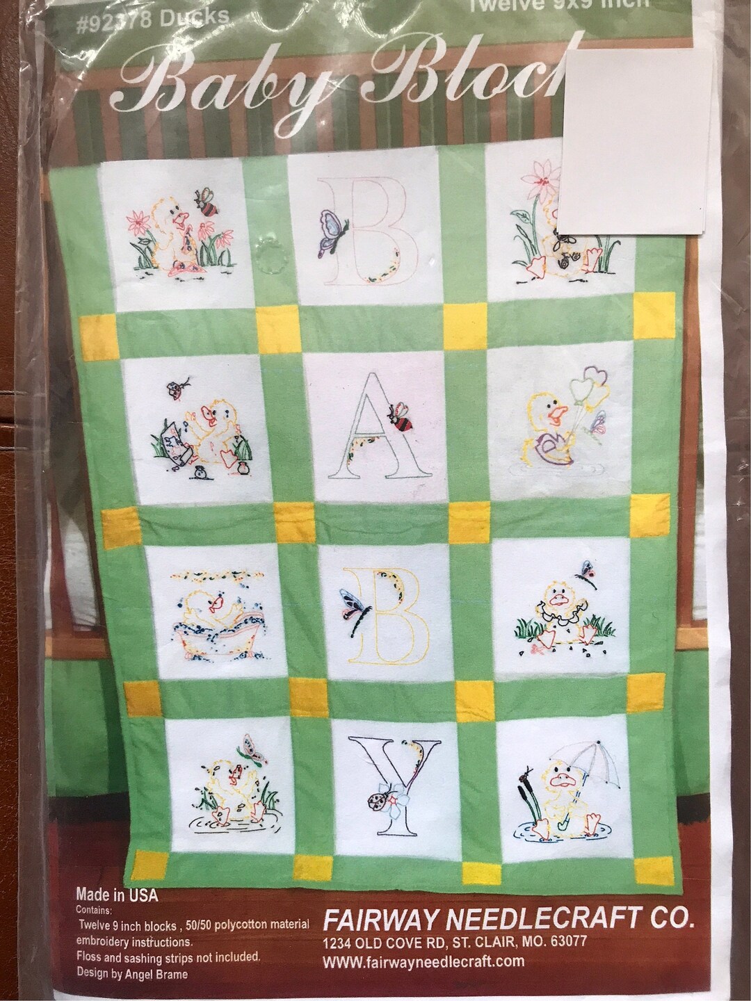 Printed 12 9 X9 Cotton Blocks for Embroidering the Top of a Babys Quilt ...