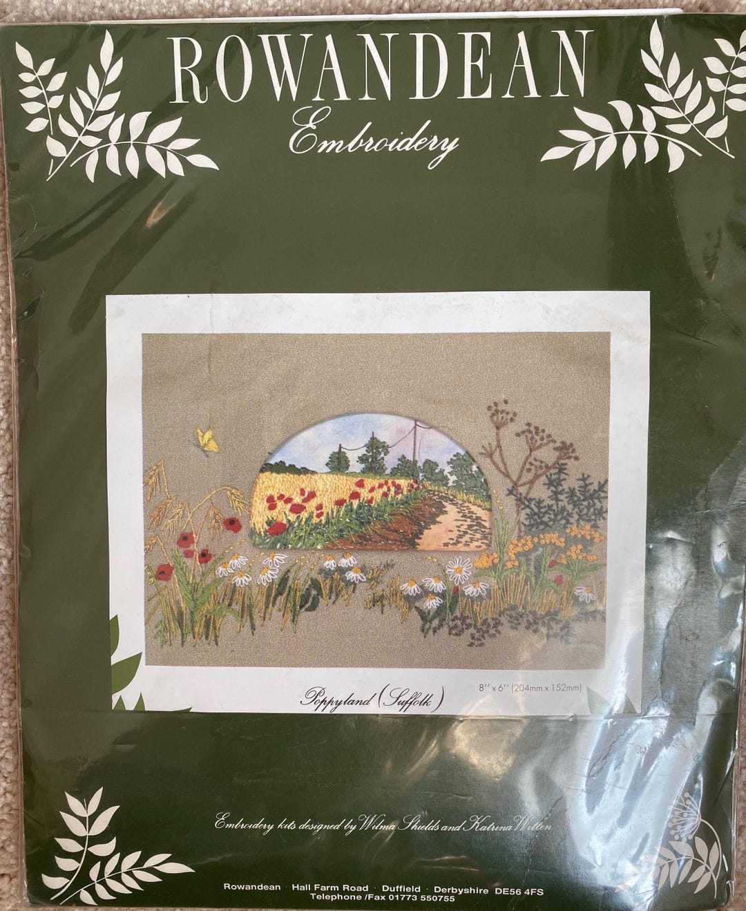 Rowandean Countryside Scene, Embroidery Kit. poppy Land sulfolk. Size 8 ...
