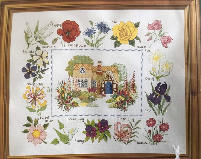 The Craft Collection Ltd Cross Stitch Sampler Kit. Cottage Garden-ref ...