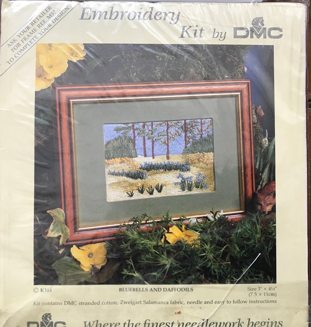 Vintage DMC Embroidery Kit, ‘bluebells and Daffodils’ is in Great ...