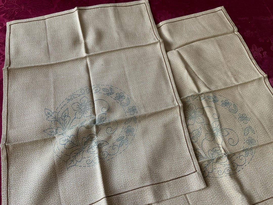 Vintage Stamped Floral Embroidery Cloth, Mottled Cream, 23" X 17" - Etsy