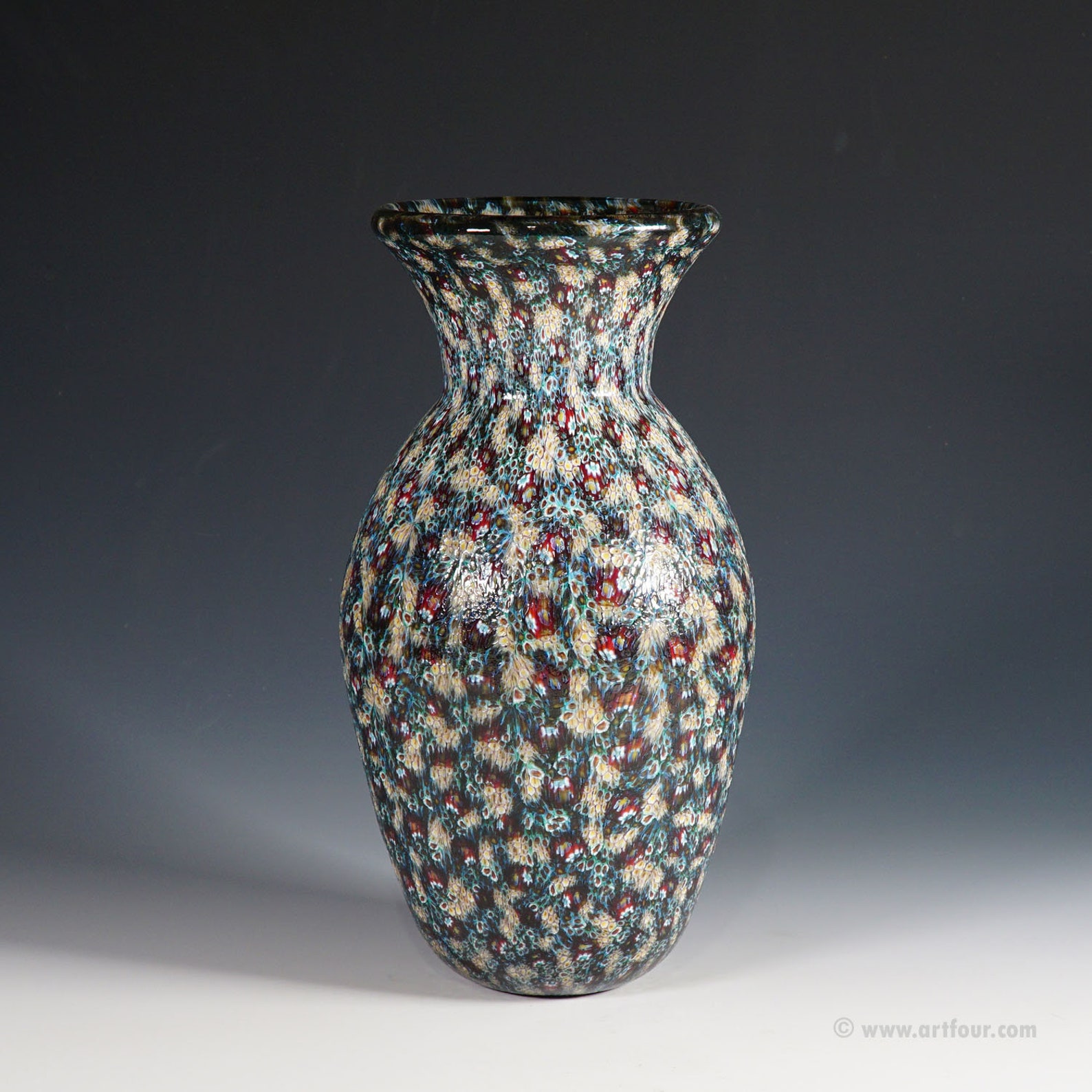 Vittorio Ferro Vase With Opaque Murrine Murano Ca. 2000s - Etsy