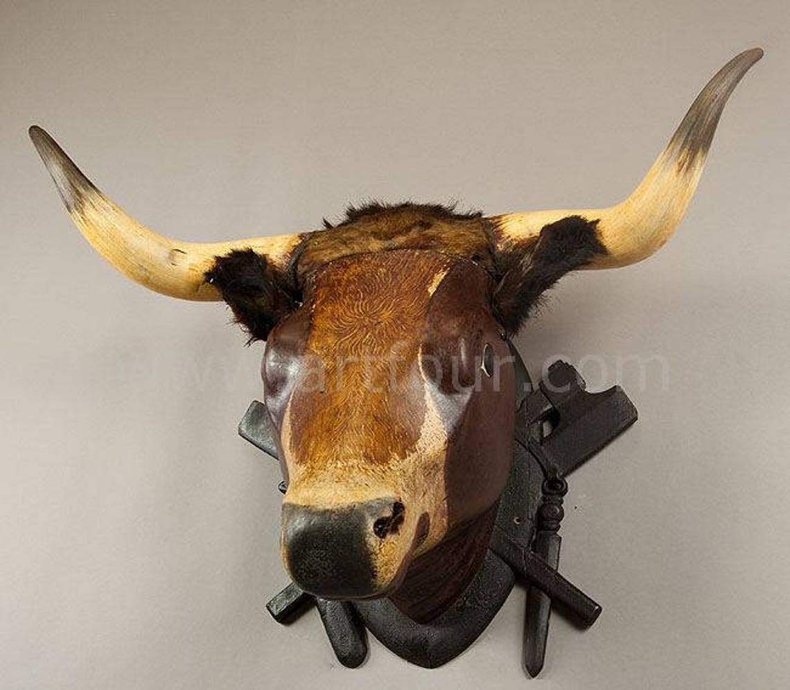 Very Large Wooden Carved Bull Head From a Butchery Ca. 1880 - Etsy