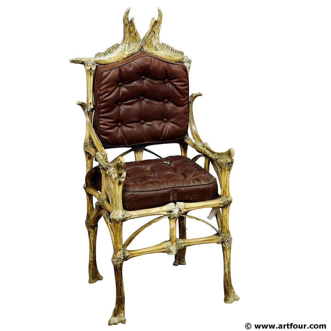 Large Wacky Bull Bone Throne Chair Ca. 1930 - Etsy