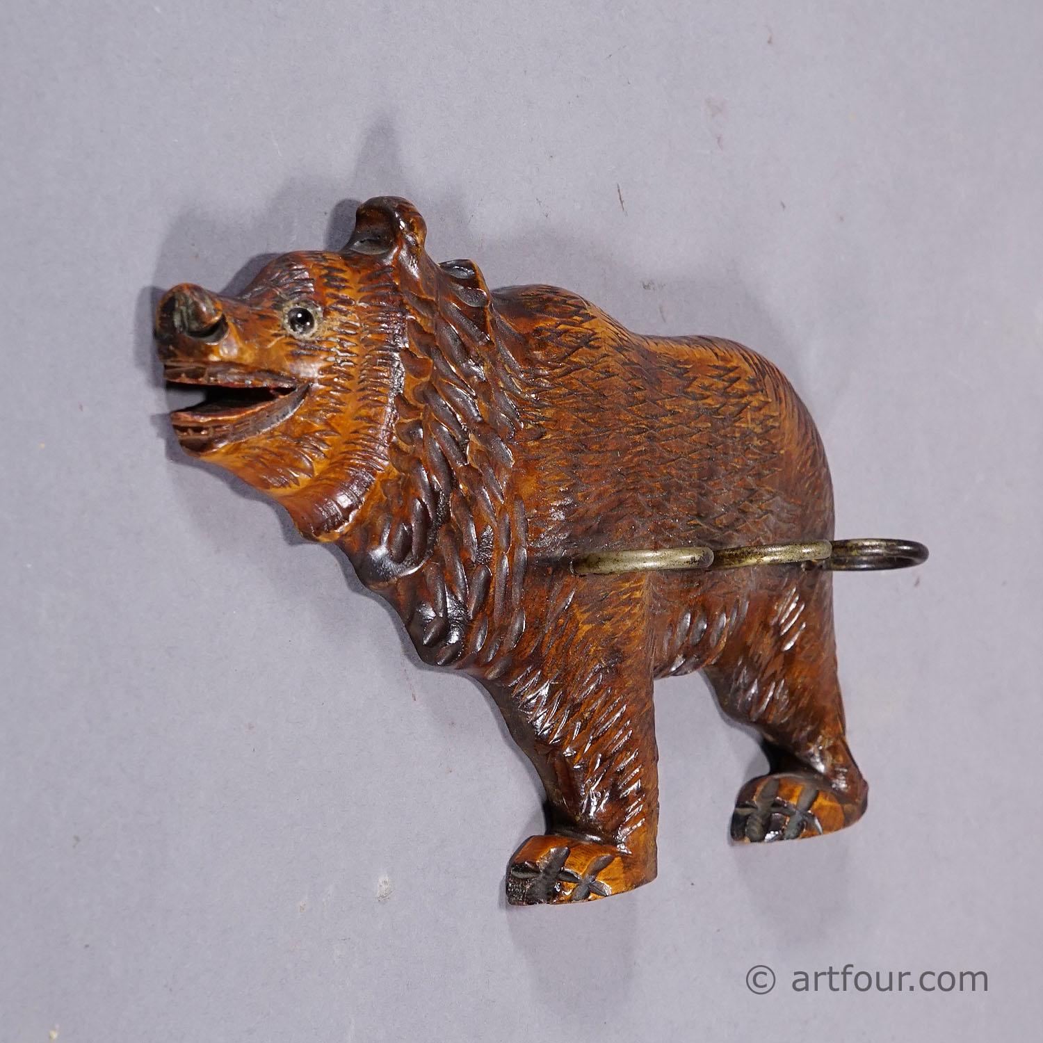 A Wooden Carved Black Forest Bear Key Rack - Etsy