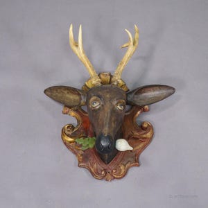 Large Baoque Carved Roe Deer Head, 19th Century - Etsy