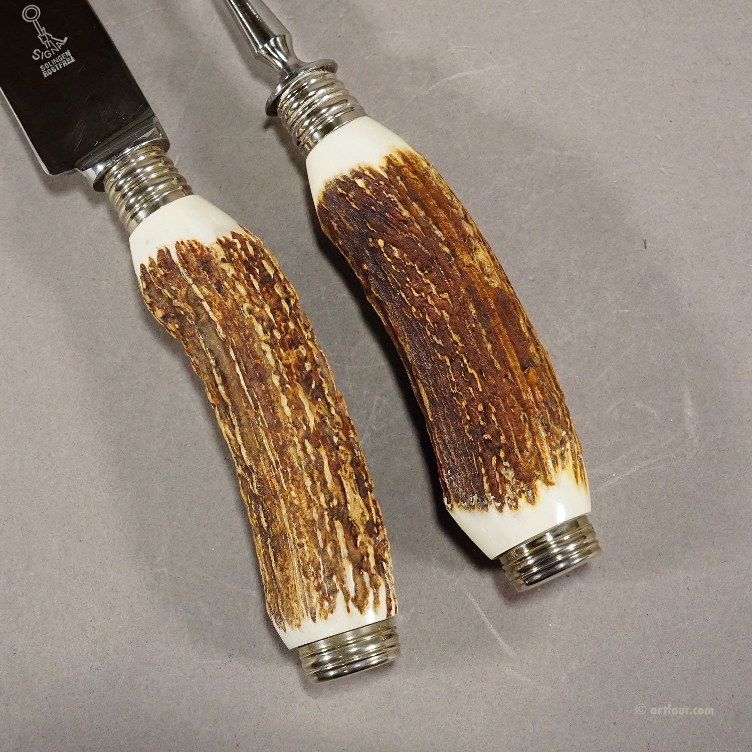 Vintage Stag Horn Carving Set Solingen, Germany - Etsy