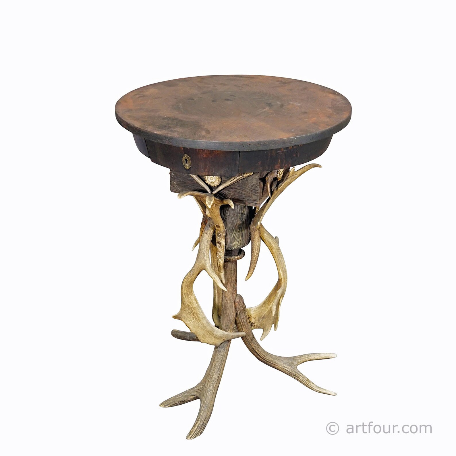 Elaborate Handmade Black Forest Style Antler Side Table Ca. 1900 - Etsy
