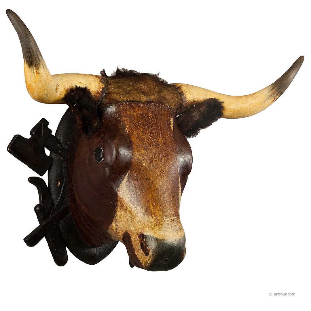 Very Large Wooden Carved Bull Head From a Butchery Ca. 1880 - Etsy