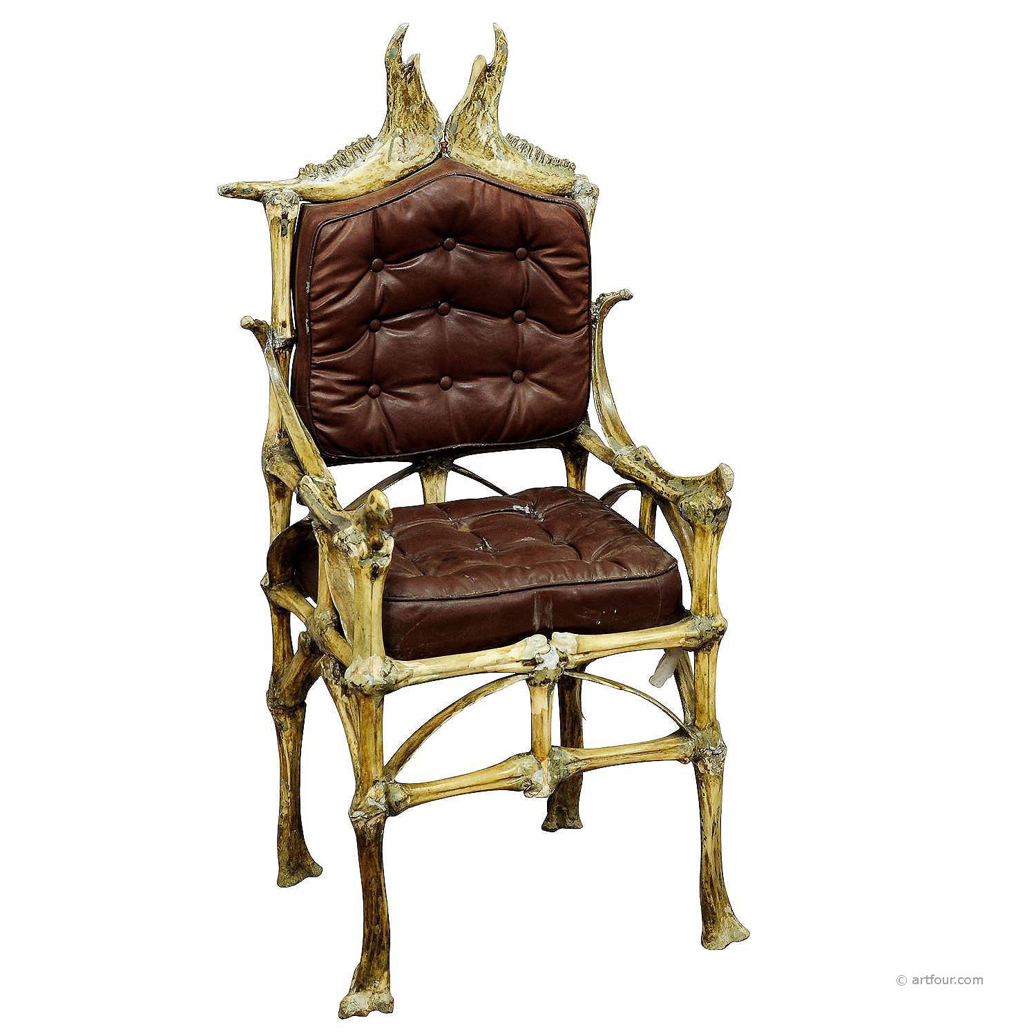 Large Wacky Bull Bone Throne Chair Ca. 1930 - Etsy