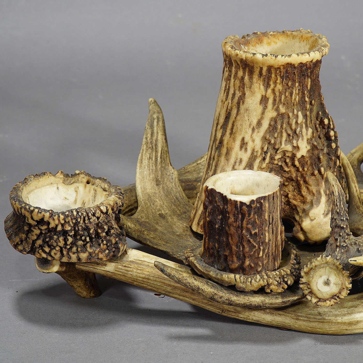 Antique Antler Smoking Desk Set Ca. 1900 - Etsy