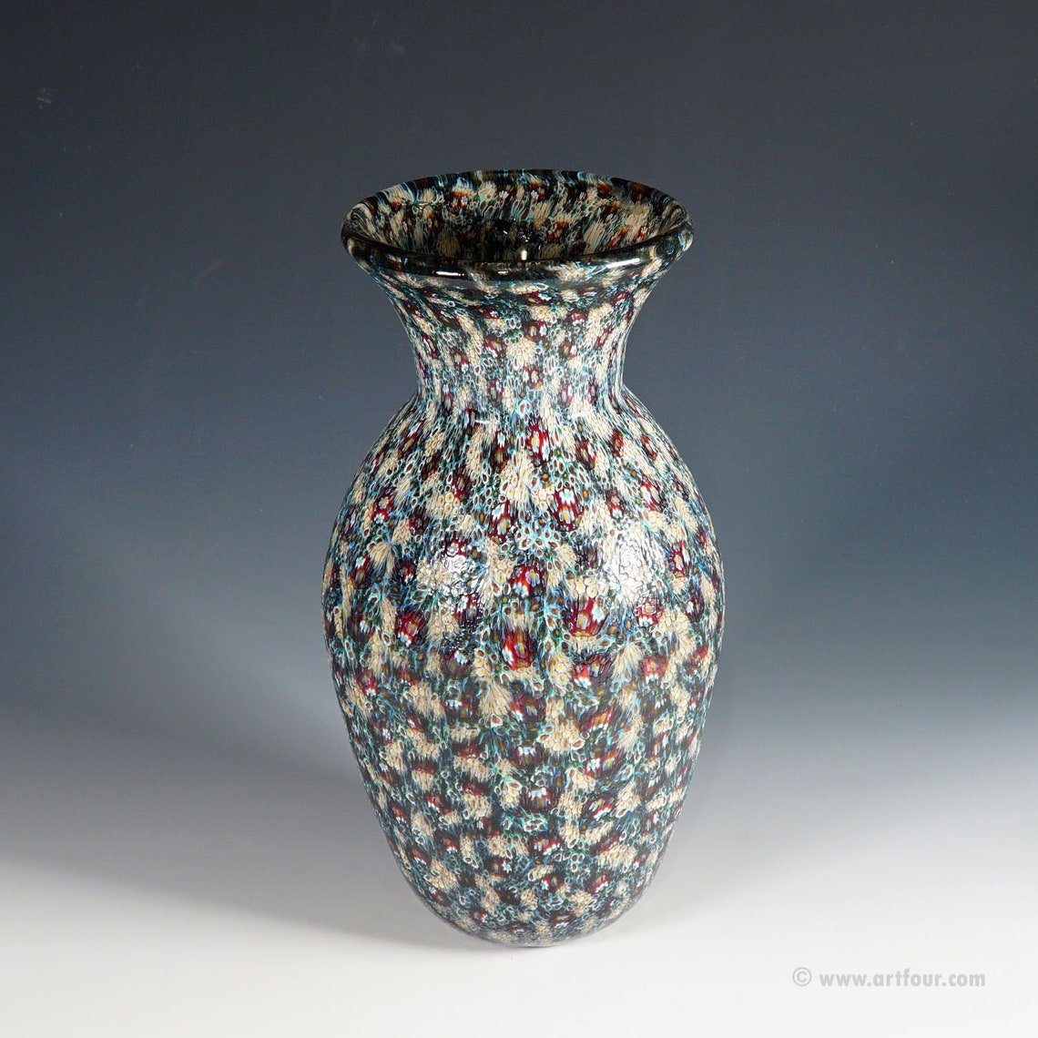 Vittorio Ferro Vase With Opaque Murrine Murano Ca. 2000s - Etsy