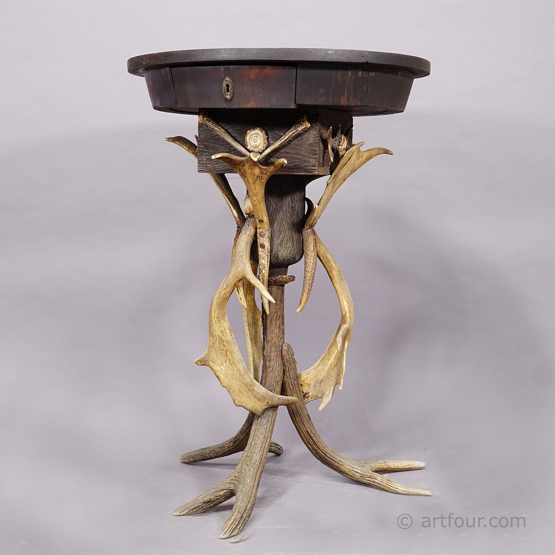 Elaborate Handmade Black Forest Style Antler Side Table Ca. 1900 - Etsy