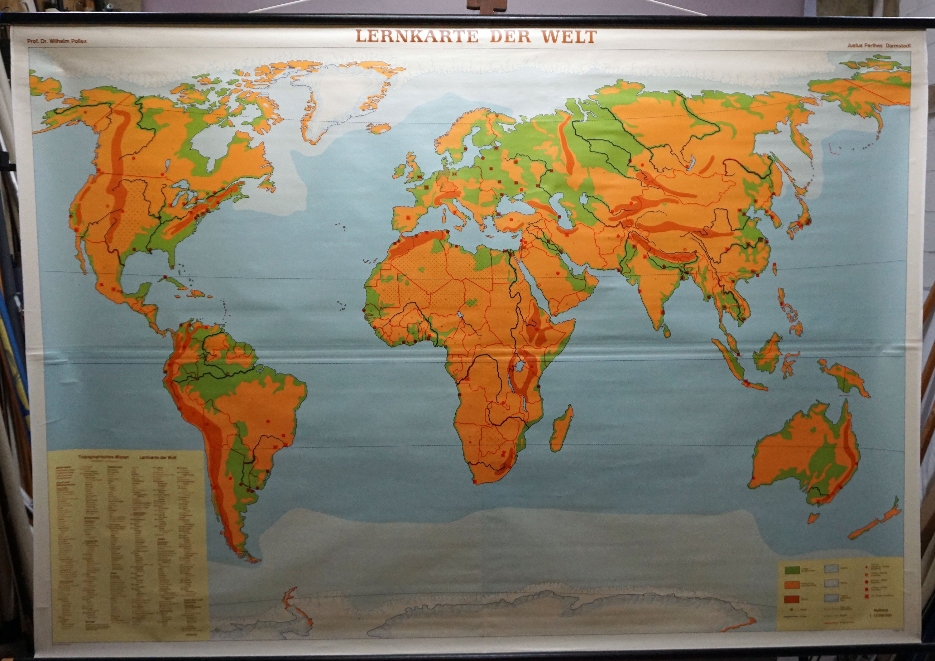 Vintage Mural Flashcard World Map Poster Pull-down Earth Wall Chart - Etsy