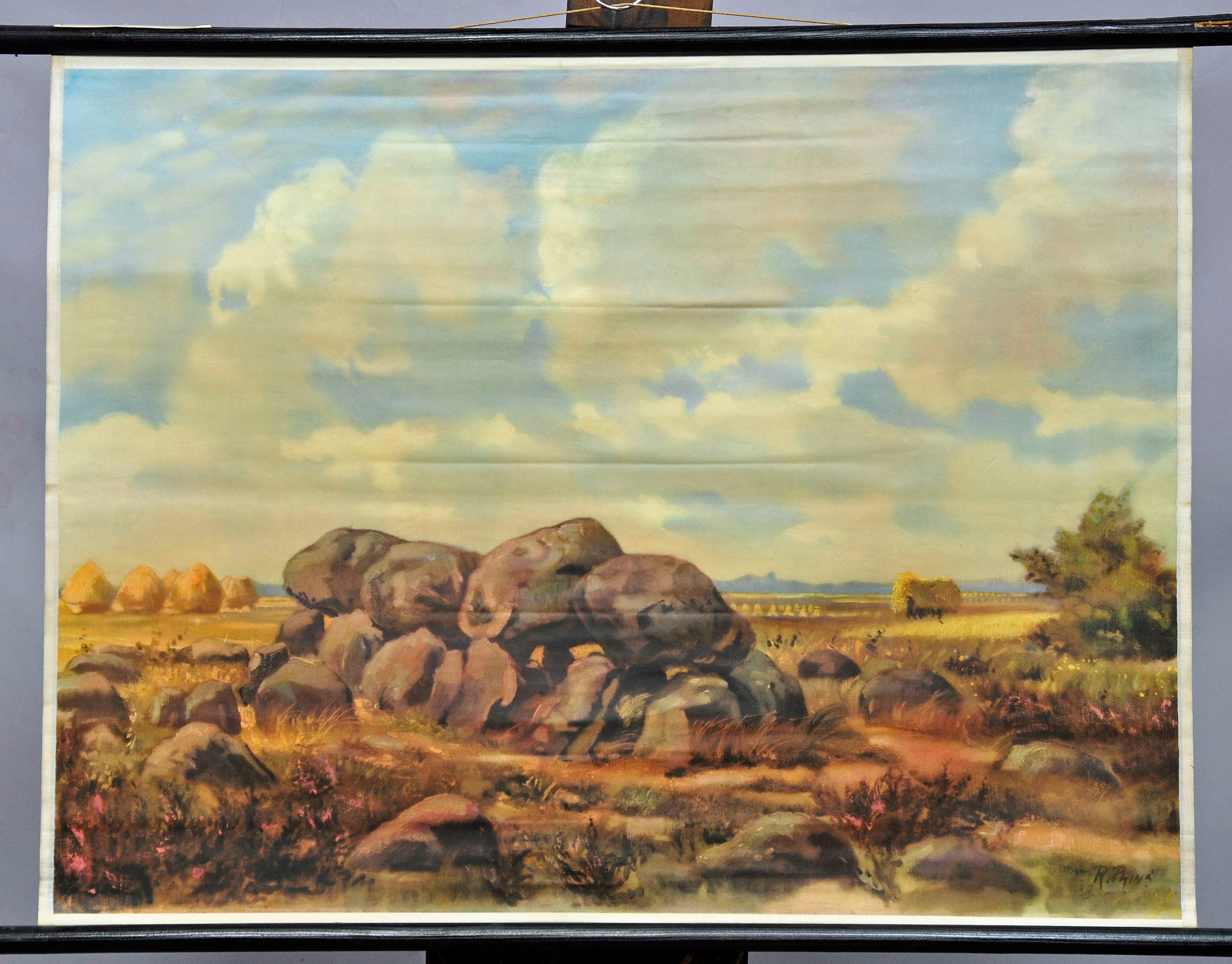 Vintage Historical Poster Pull-down Wall Chart Landscape Big - Etsy