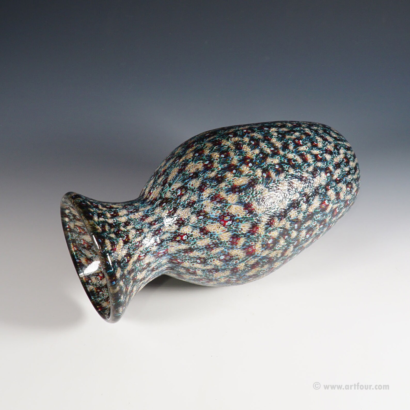 Vittorio Ferro Vase With Opaque Murrine Murano Ca. 2000s - Etsy