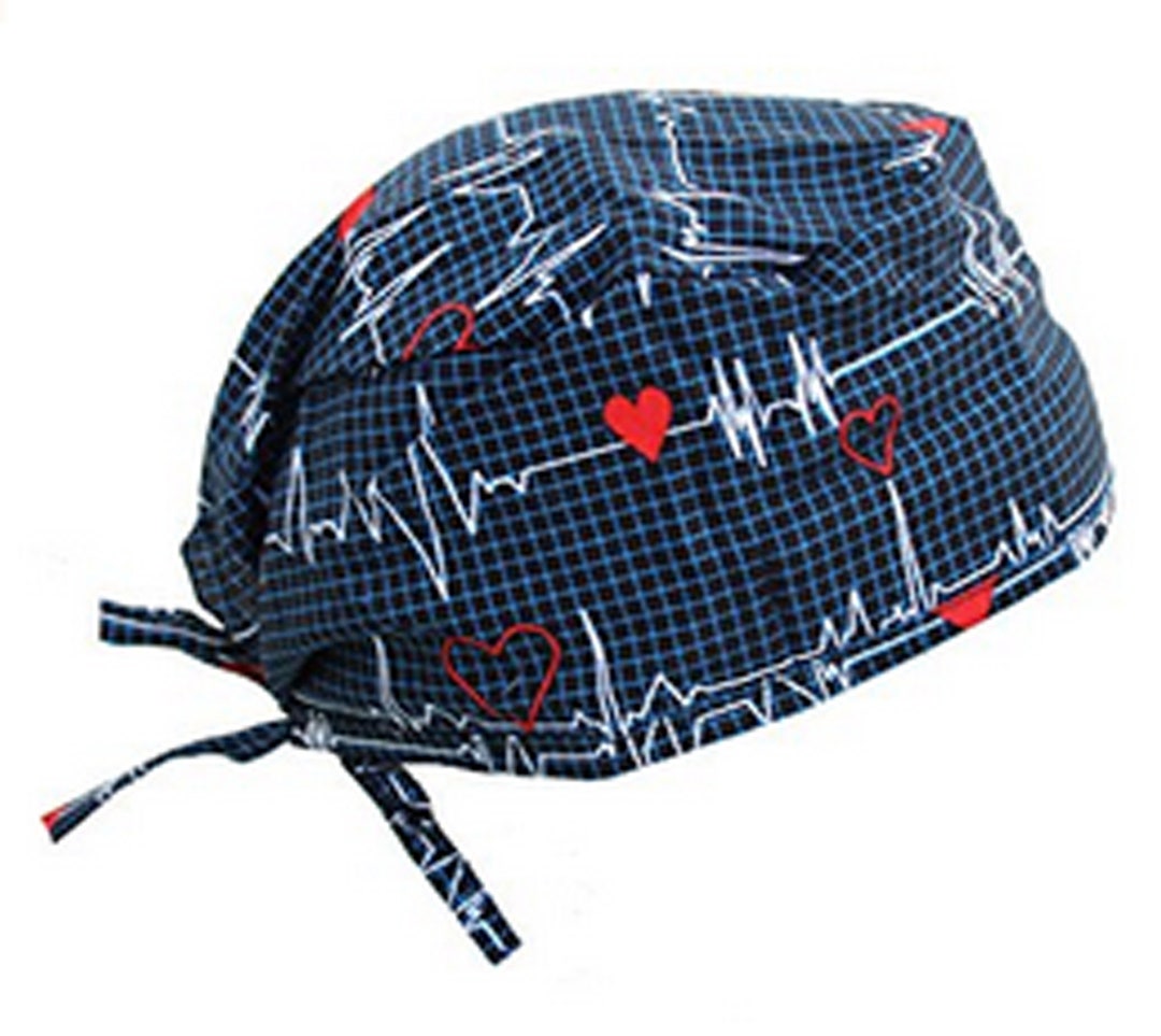 Blue Surgeon Scrub Hat Nurse Doctor Cap Medical Nursing Gift EKG X-ray ...