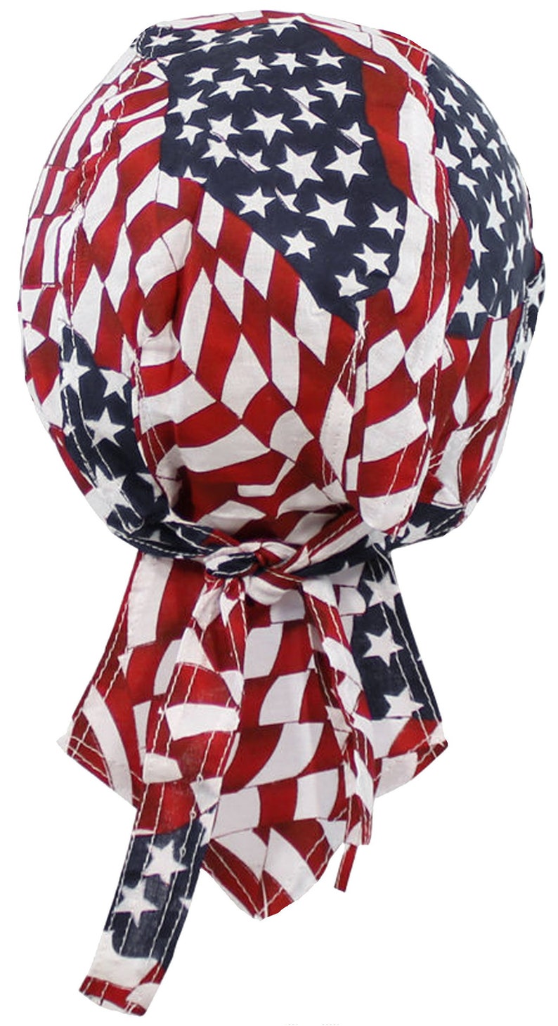 American Flag Bandana Skull Cap Doo Rag With Sweatband - Etsy