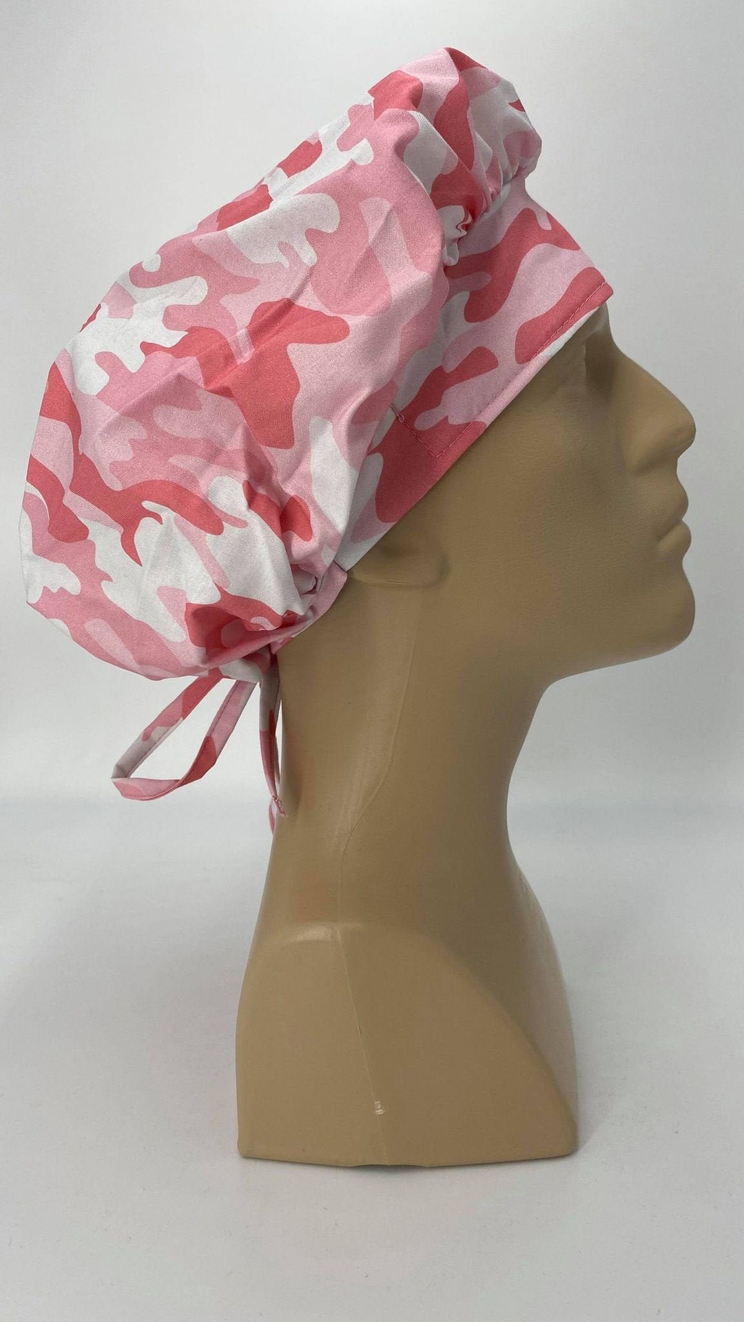 Pink Camouflage Nursing Cap Womens Camo Scrub Hat for Long Hair ...