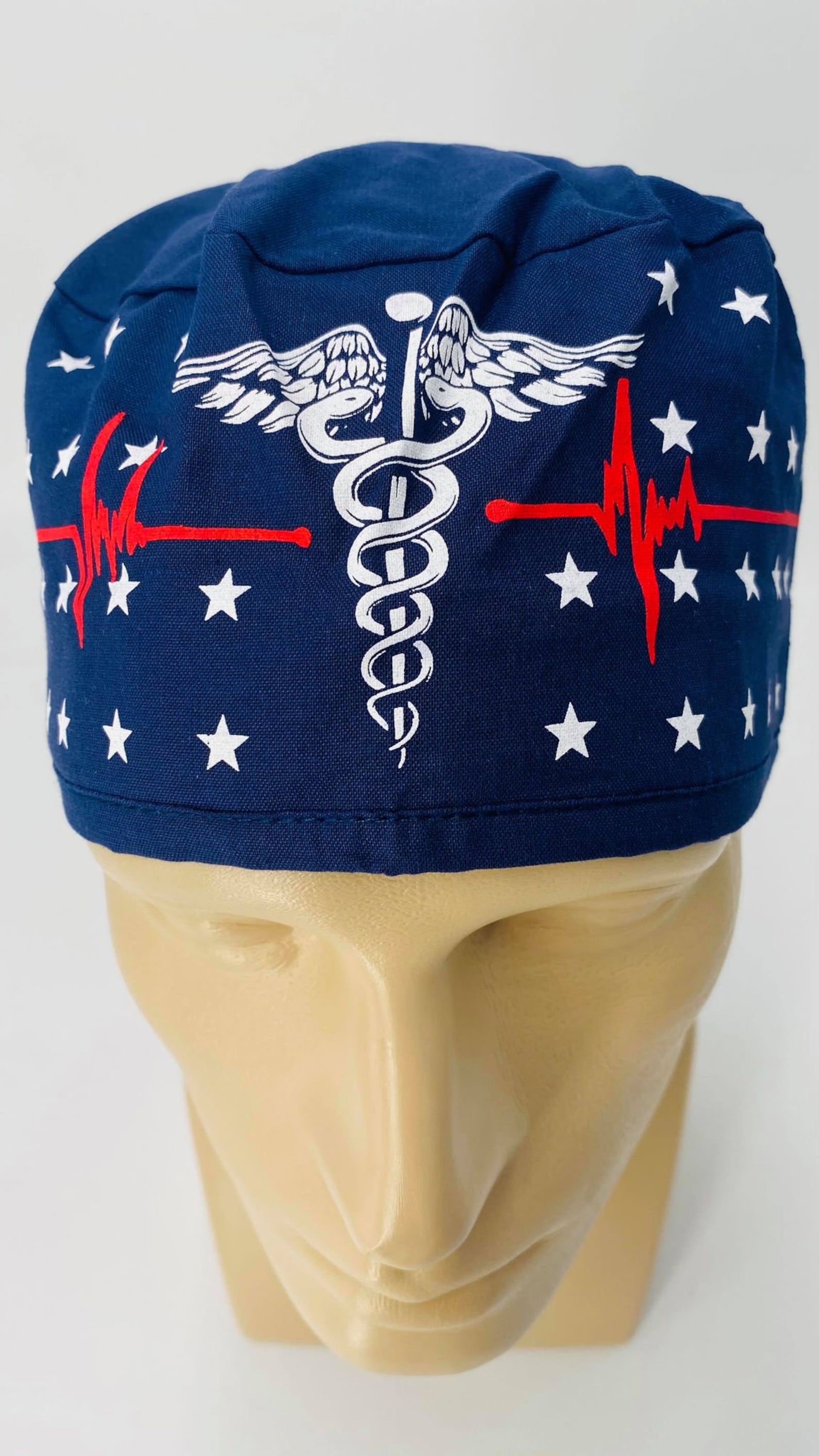 Cotton Scrub Cap: Caduceus, Skeleton, Spine, EKG - Nurse, Doctor Hat - Etsy