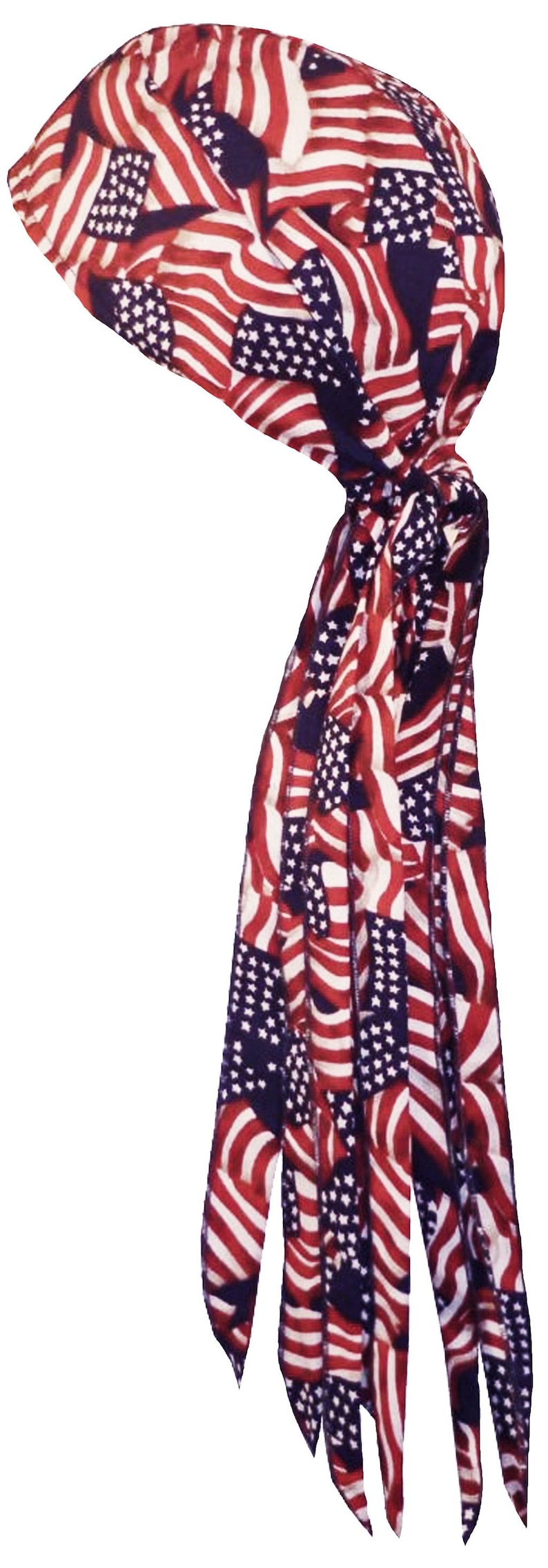 American Flag ROVER Doo Rag With Long Tails and SWEATBAND - Etsy