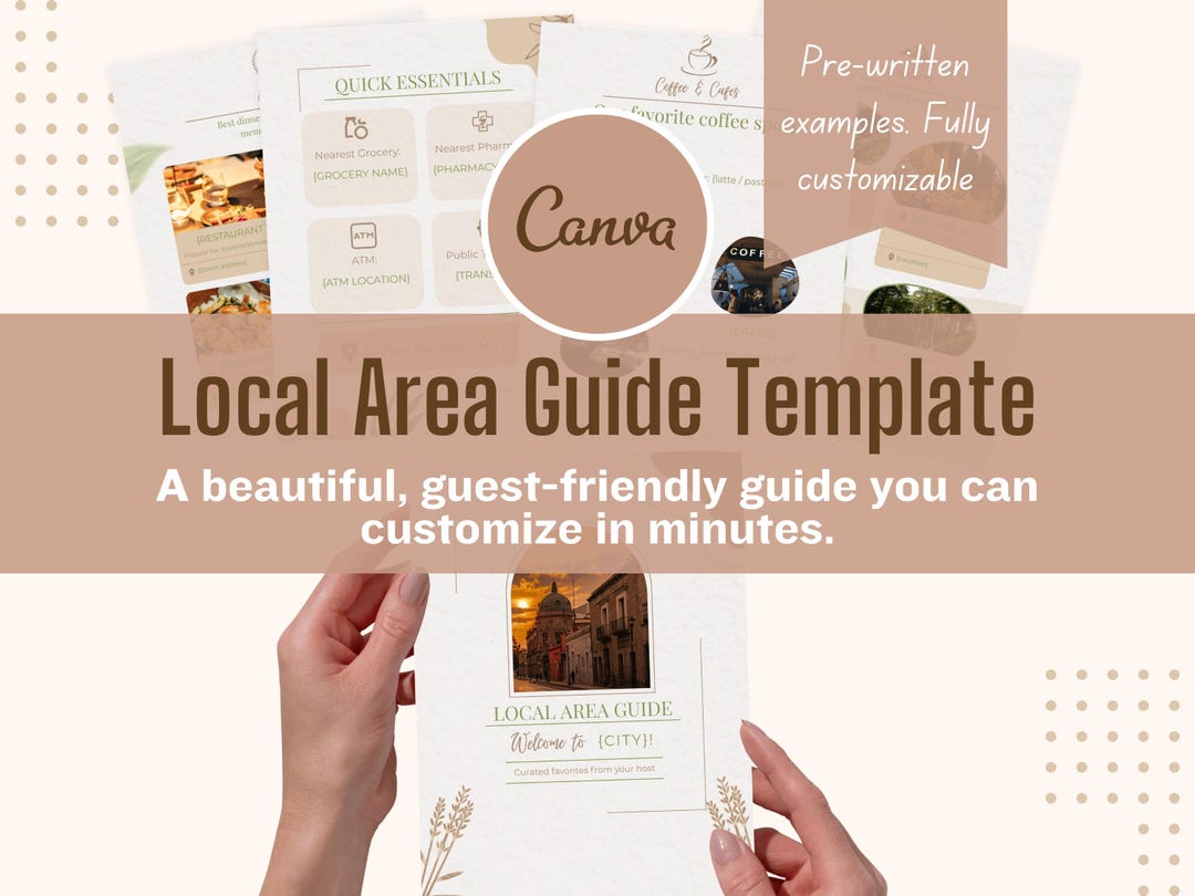 Boho Local Area Guide Canva Template | Airbnb Guest Recommendations - Etsy