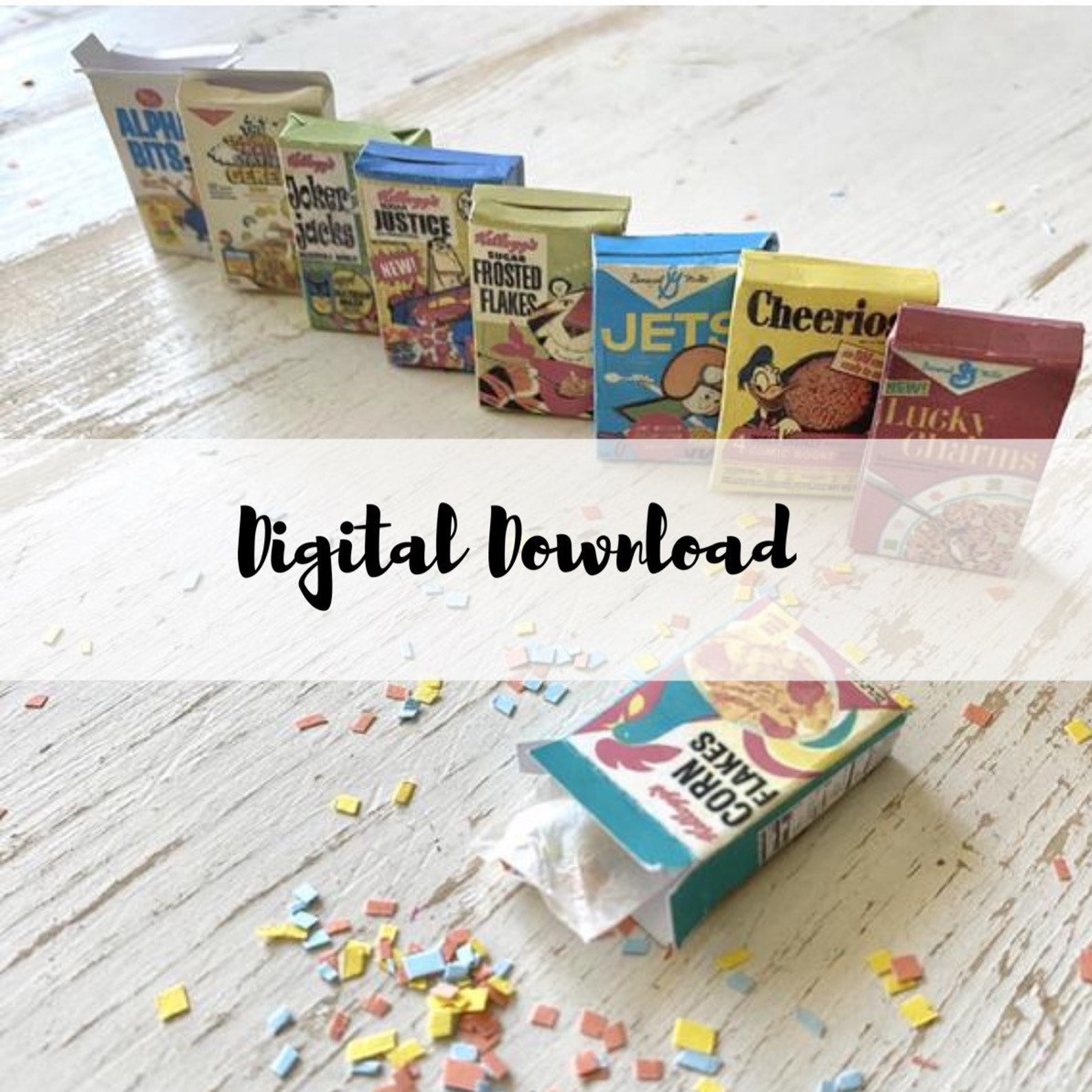 Digital download Cereal box template DIY download printable | Etsy