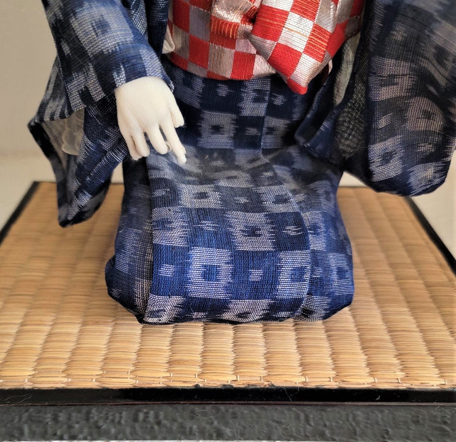 Beautiful Vintage Geisha - Kneeling on Bamboo Like Floor With Wood Base ...