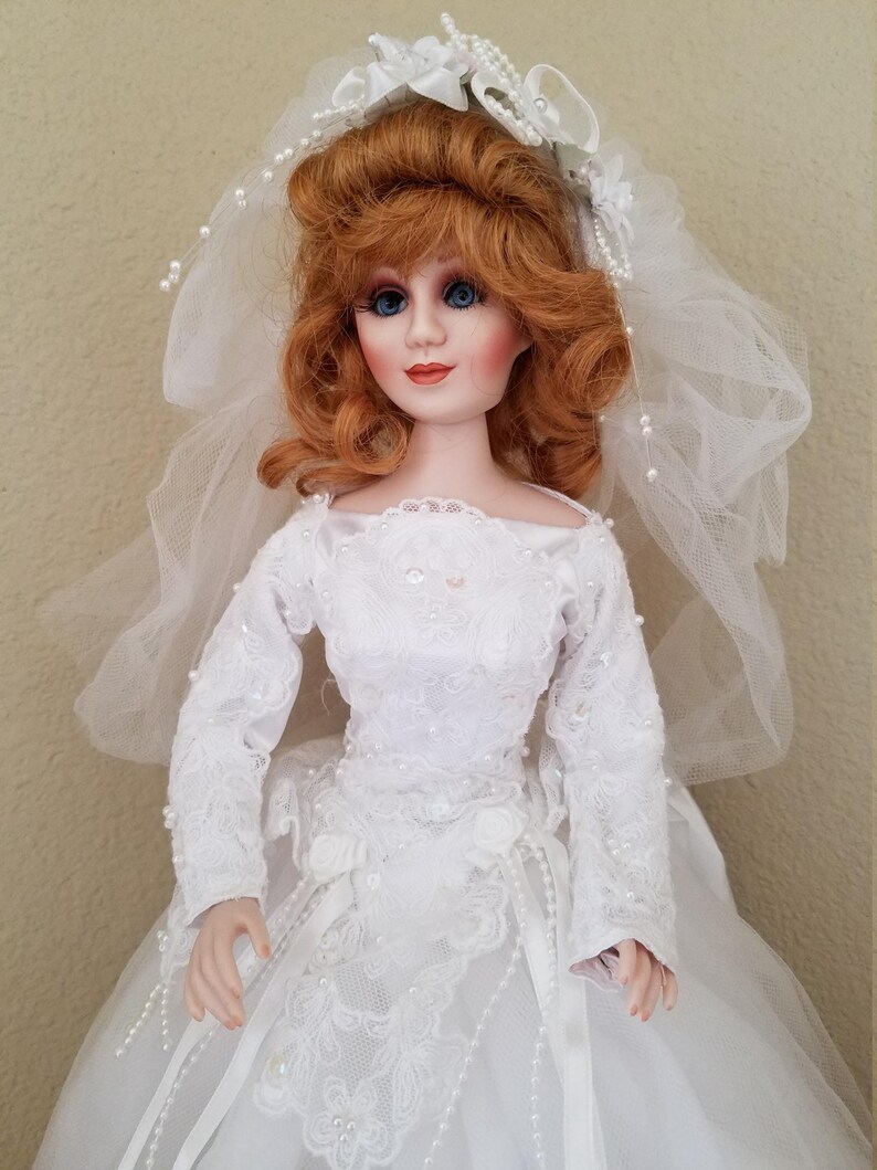 Vintage Collectible, Poseable, Porcelain Bride Doll - Etsy
